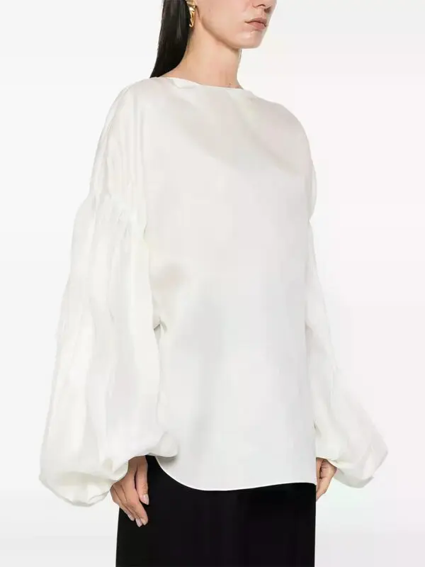 Khaite The Quico Silk Blouse - White