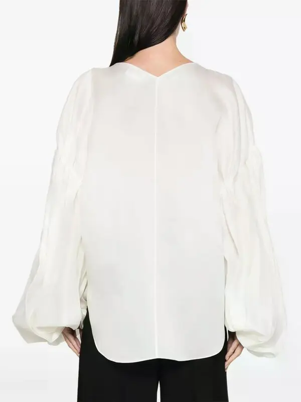 Khaite The Quico Silk Blouse - White