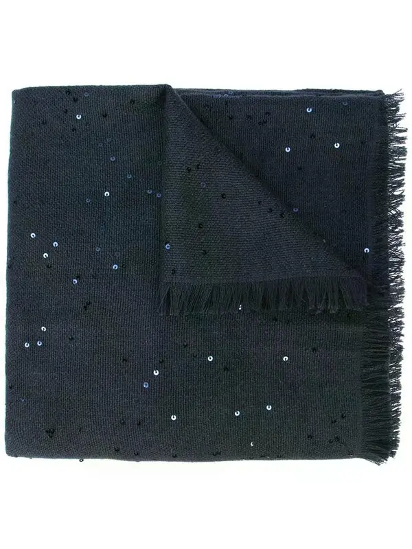 Brunello Cucinelli Sequin Embellished Scarf - Blue
