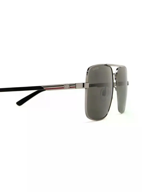 Gucci Pilot-frame Tinted Sunglasses - Silver