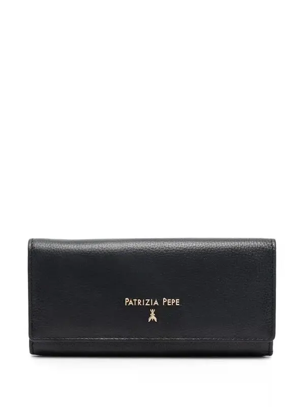 Patrizia Pepe Leather Logo-detail Purse - Black