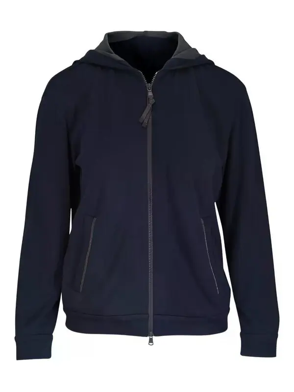 Brunello Cucinelli Monili Chain Zipped Hoodie - Blue