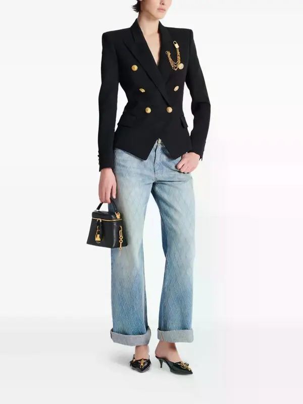 Balmain Pulse Vanity Leather Tote Bag