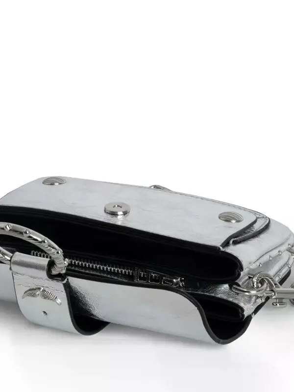 Zadig&Voltaire Kate Metallic Leather Cross Body Bag - Silver