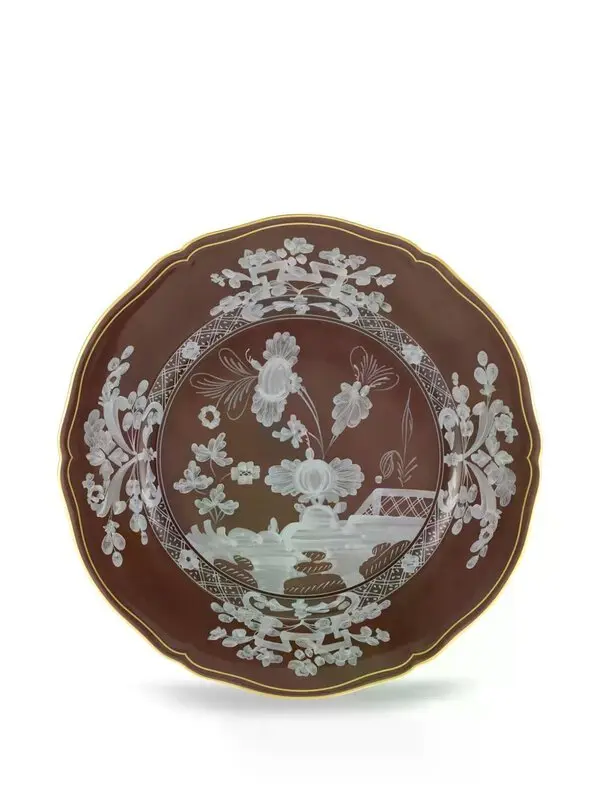 GINORI 1735 Oriente Floral-patterned Plate - Brown