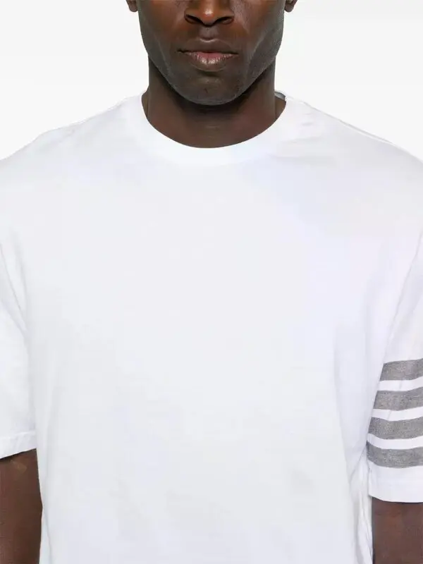 Thom Browne 4-bar Mock-neck T-shirt - White