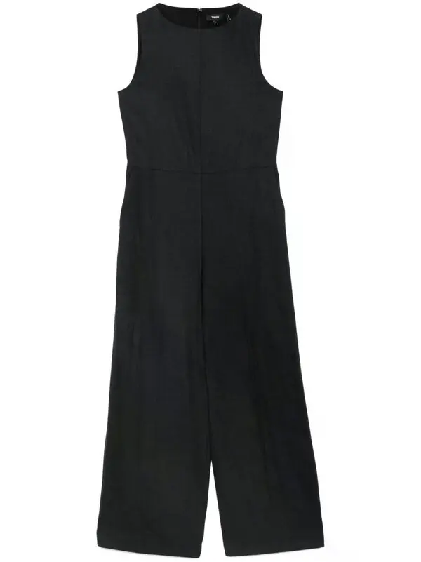 Theory Sleeveless Wide Leg Jumpsuit - Grey