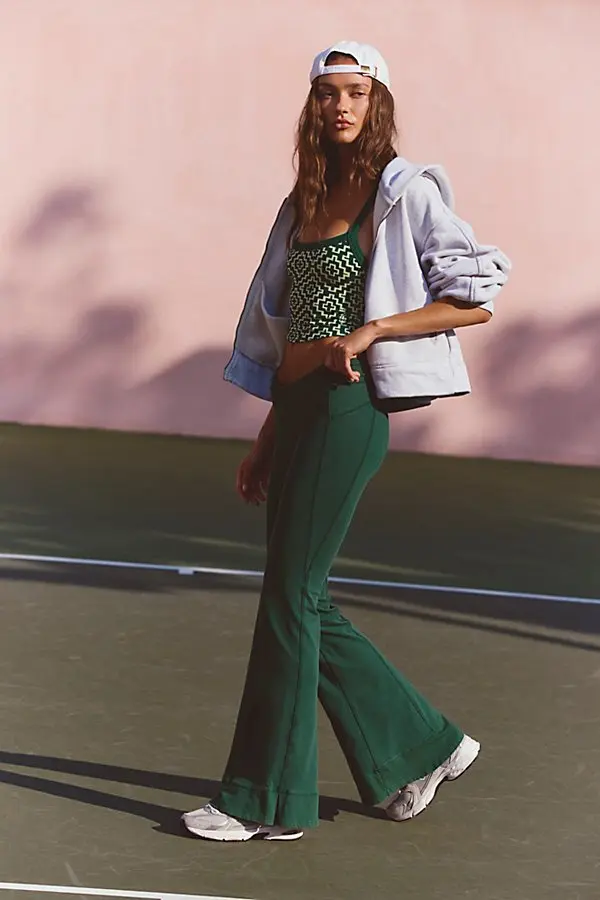 Free People Down Low Flares - Evergreen