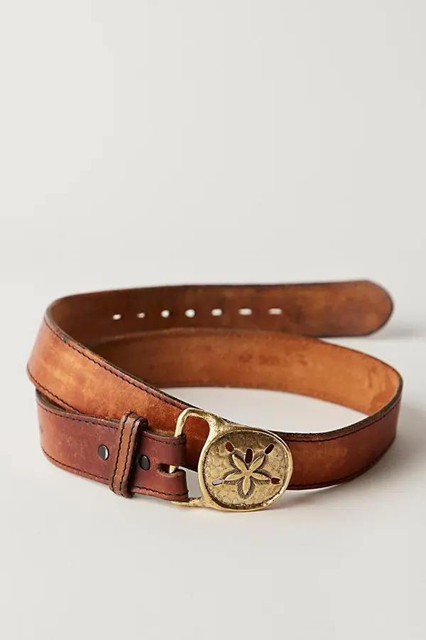 Vintage Adjustable Women’s Belt With Sand Dollar Buckle Vintage Adjustable Belt With Sand Dollar Buckle main image 2