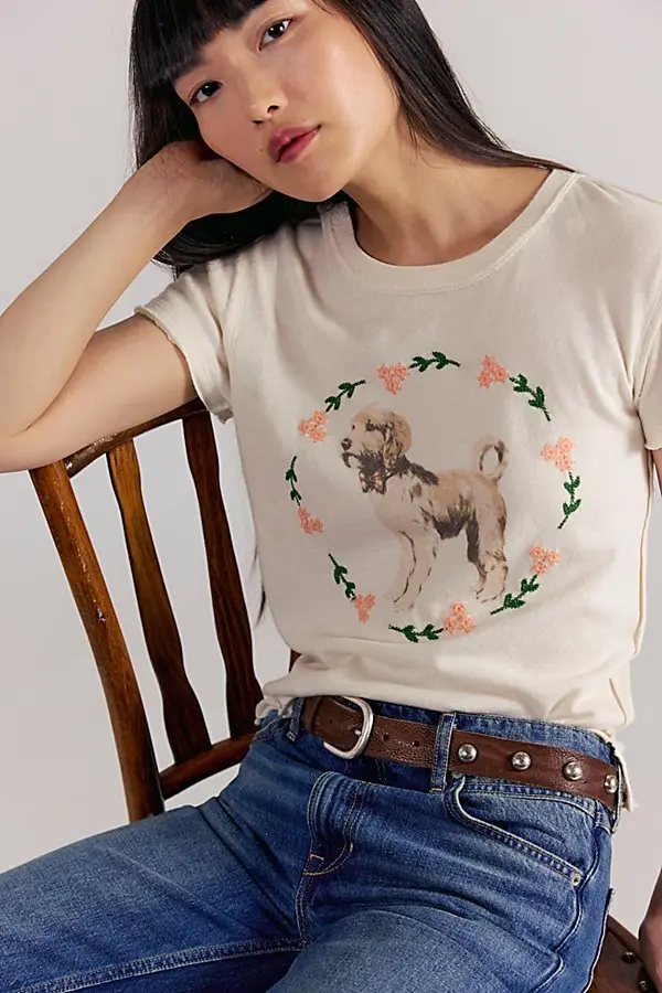 Free People We The Free Fur Friend Tee - Doodle Tea
