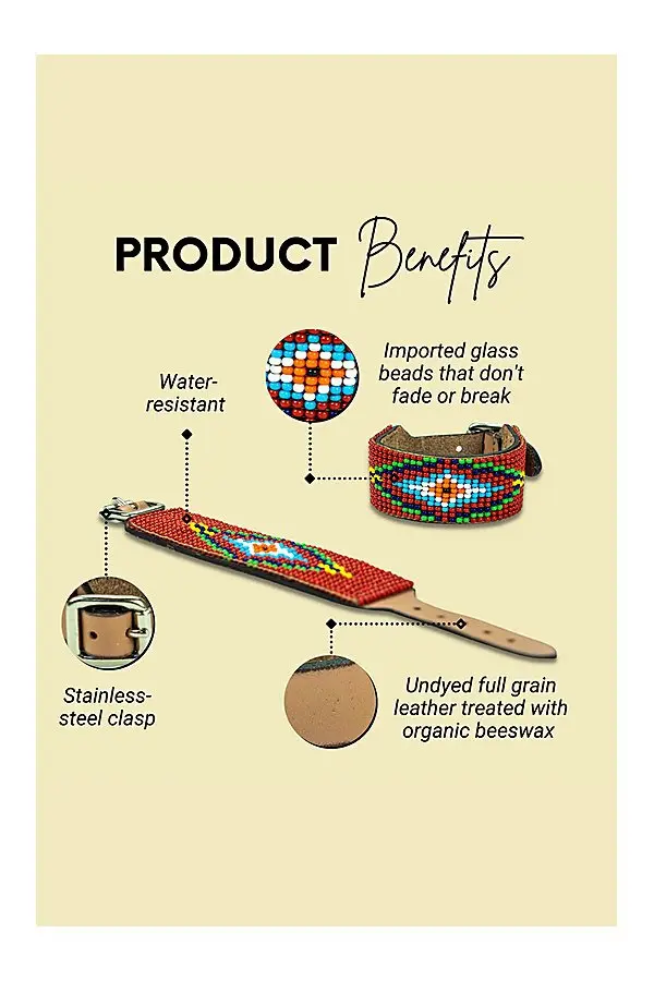 SAMBBOHO Beaded Leather Bracelet