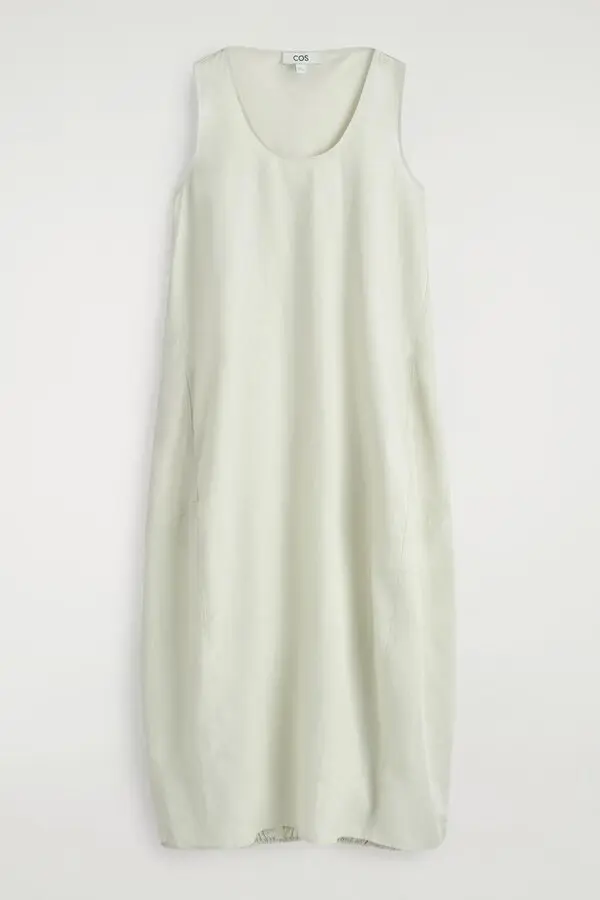 chinese dress ladies CROSS-STRAP LIME GREEN LINEN DRESS main image 1