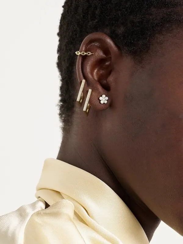 Mizuki 14-karat Pearl And Diamond Earrings