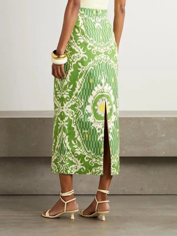 MARTA FERRI Cipriani Printed Cotton Midi Skirt