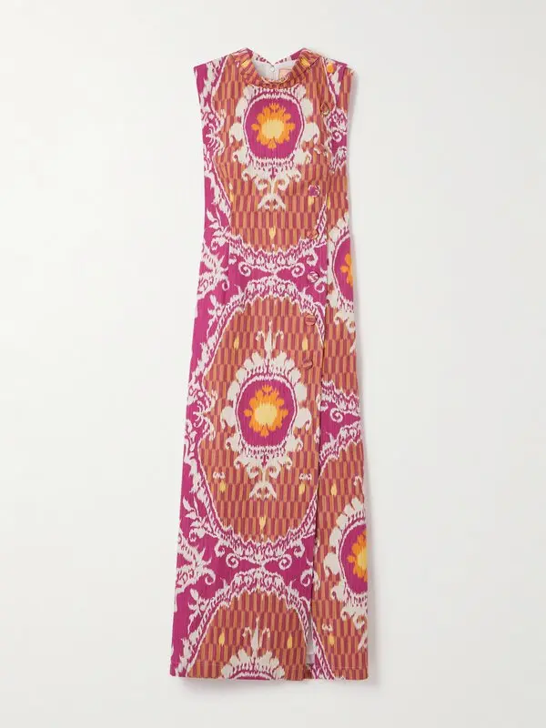 MARTA FERRI Printed Organic Cotton Midi Dress