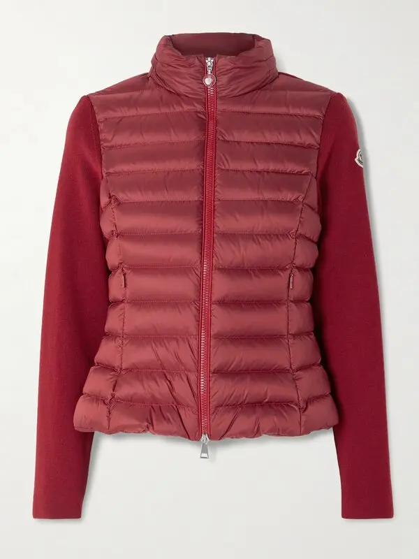 Moncler Appliquéd Wool-blend And Quilted Shell Down Cardigan