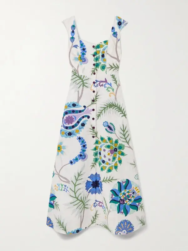 MARTA FERRI Farfalle Embroidered Printed Maxi Dress