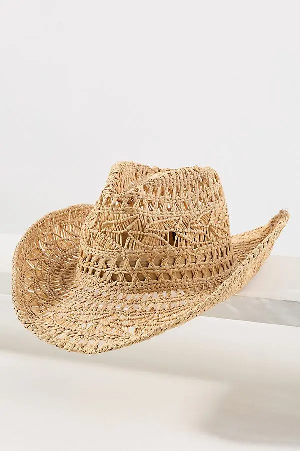 WYETH Flat-brim Straw Rancher - Natural