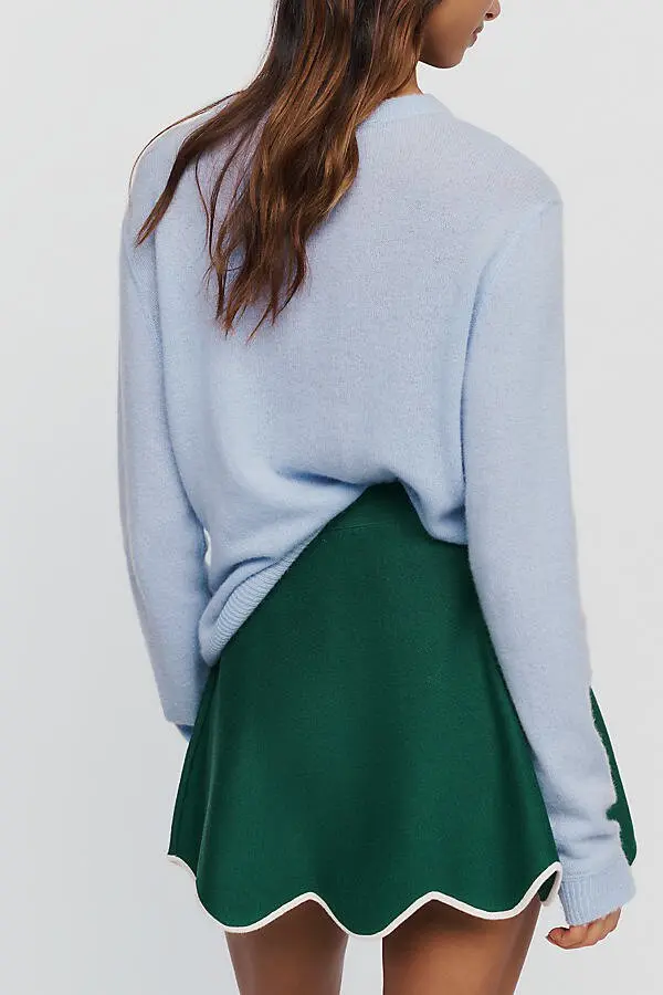 Maeve Scalloped-hem Mini Skirt - Green