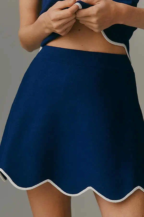 Maeve Scalloped-hem Mini Skirt
