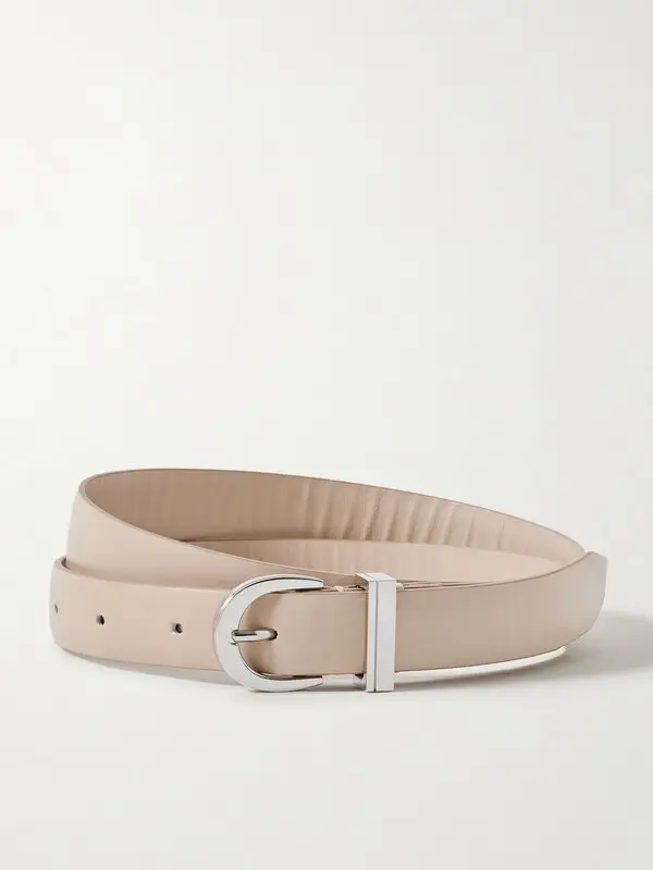 Khaite Luna Leather Belt - Neutrals