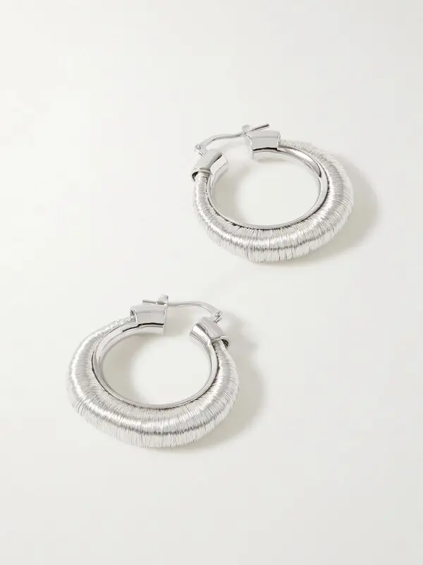 JIL SANDER Tone Hoop Earrings - Silver