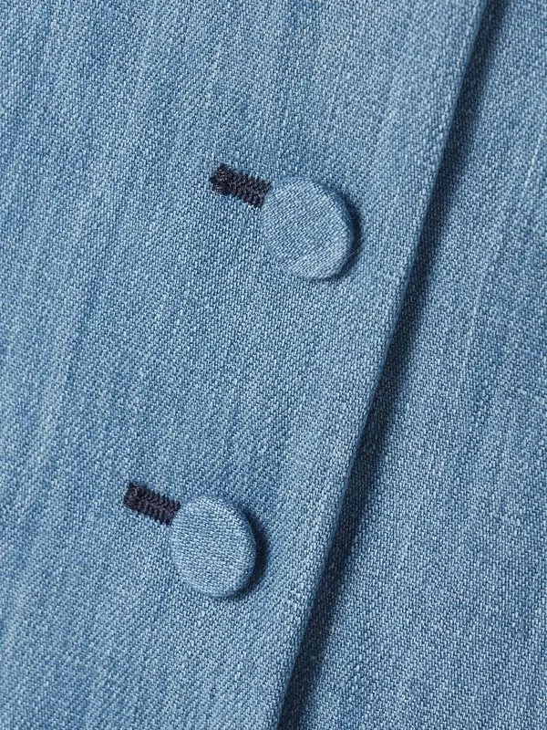 Gabriela Hearst Coleridge Cotton And Linen-blend Chambray Vest - Blue