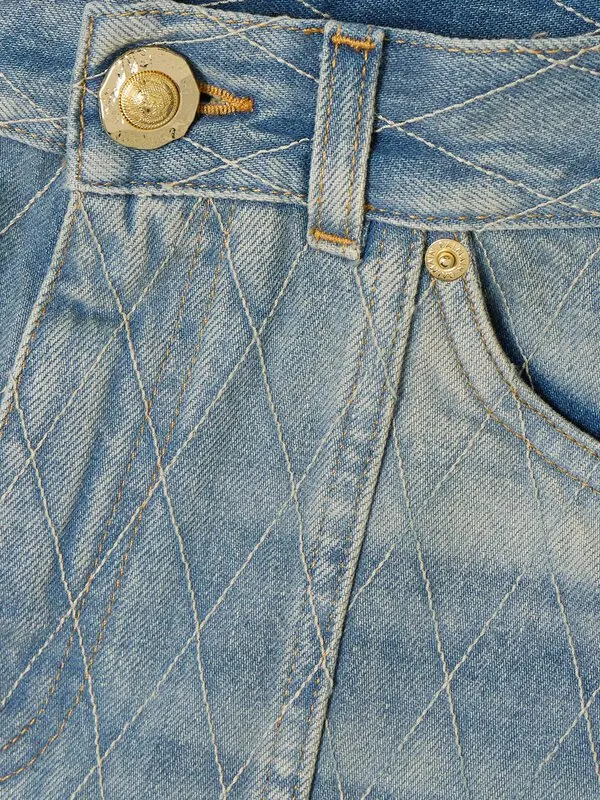 Balmain Embroidered Denim Shorts