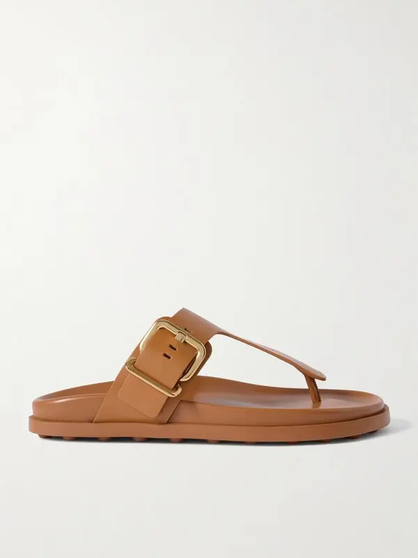 TOD'S Buckled Leather Sandals - Brown