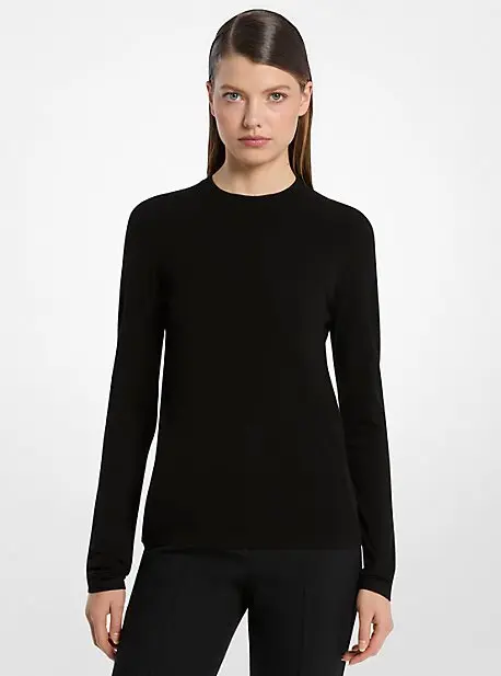 Michael Kors Stretch Viscose Long-sleeve Shirt - Black