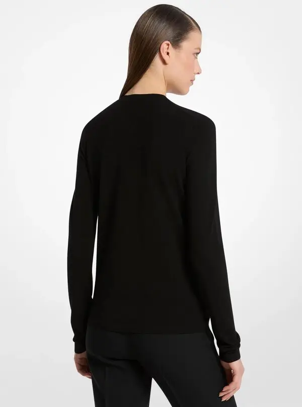 Michael Kors Stretch Viscose Long Sleeve Shirt - Black