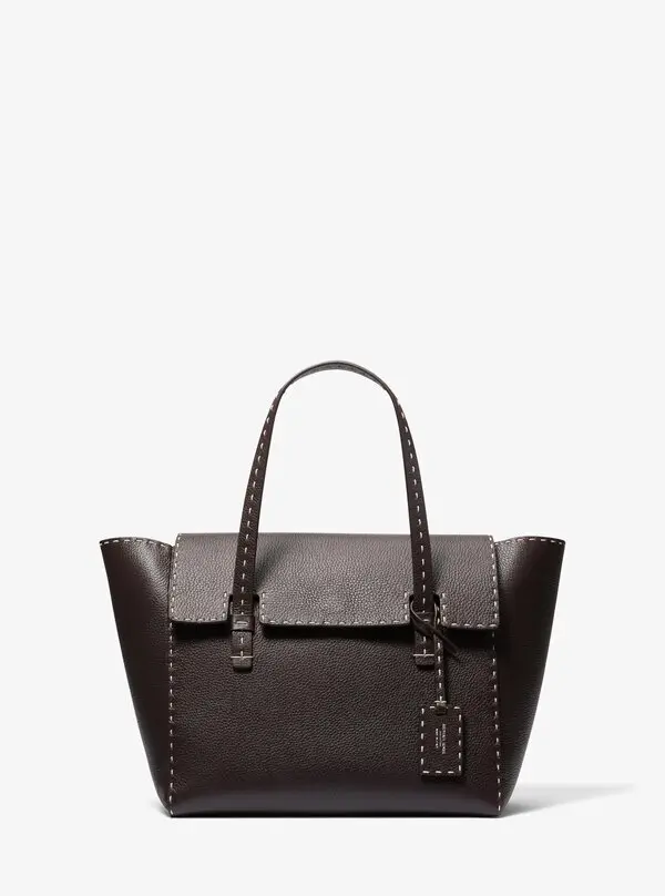 Michael Kors Sophia Hand-stitched Pebbled Leather Satchel