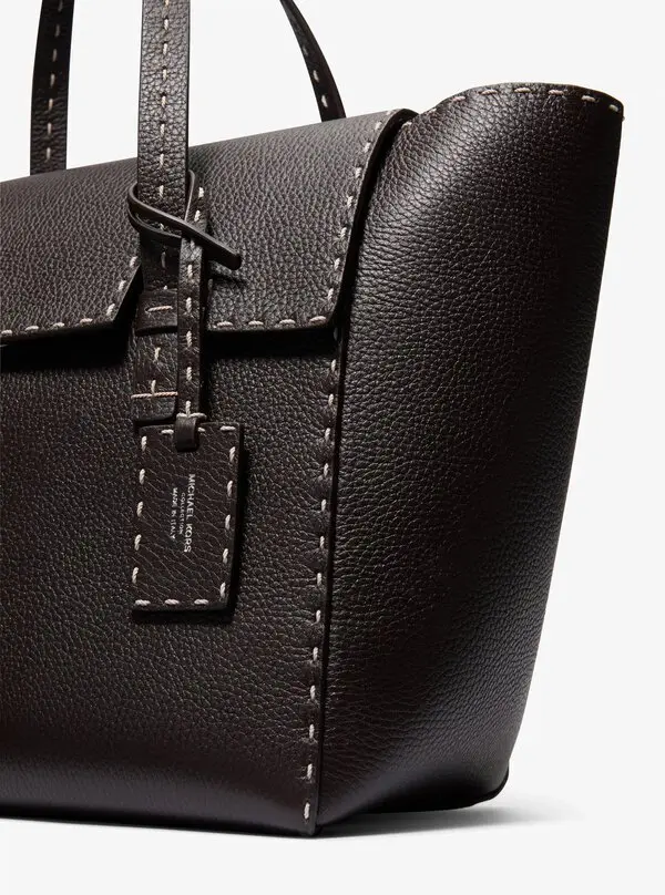 Michael Kors Sophia Hand-stitched Pebbled Leather Satchel