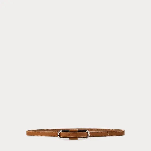 Ralph Lauren Oval-buckle Skinny Belt - Rl Gold