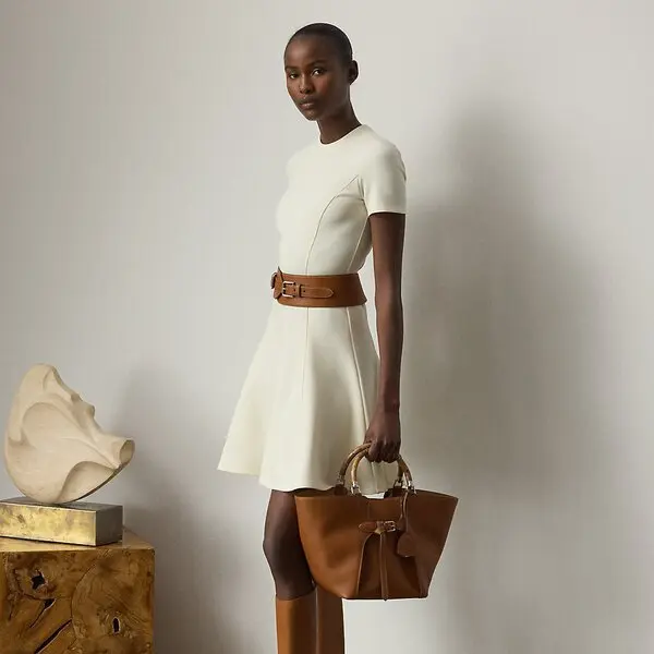 Ralph Lauren Stretch Jersey Short-Sleeve Day Dress In Lux Cream - 30% Off |  Editorialist
