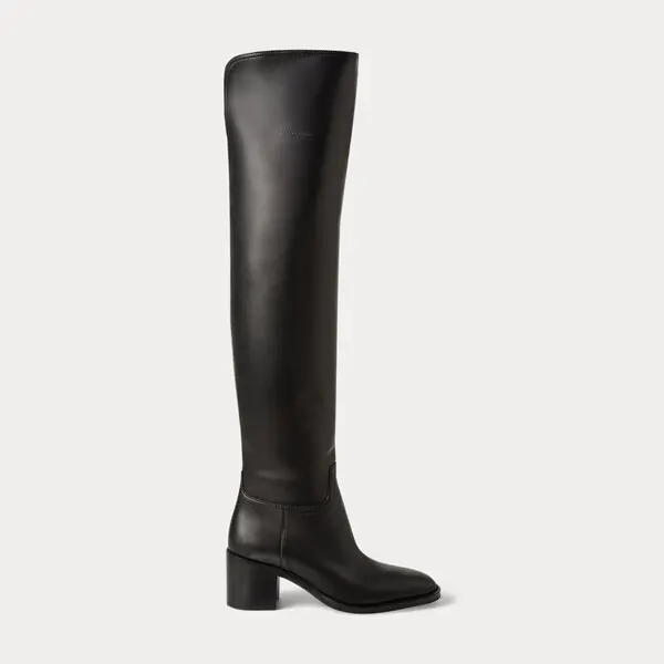Ralph Lauren Barnet 55 Mm Calfskin Boots - Black