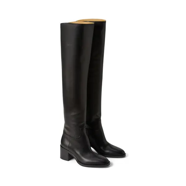 Ralph Lauren Barnet 55 Mm Calfskin Boots - Black