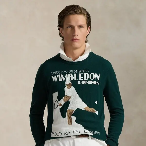 Ralph Lauren Wimbledon Cashmere-cotton Sweater - Moss Agate Multi