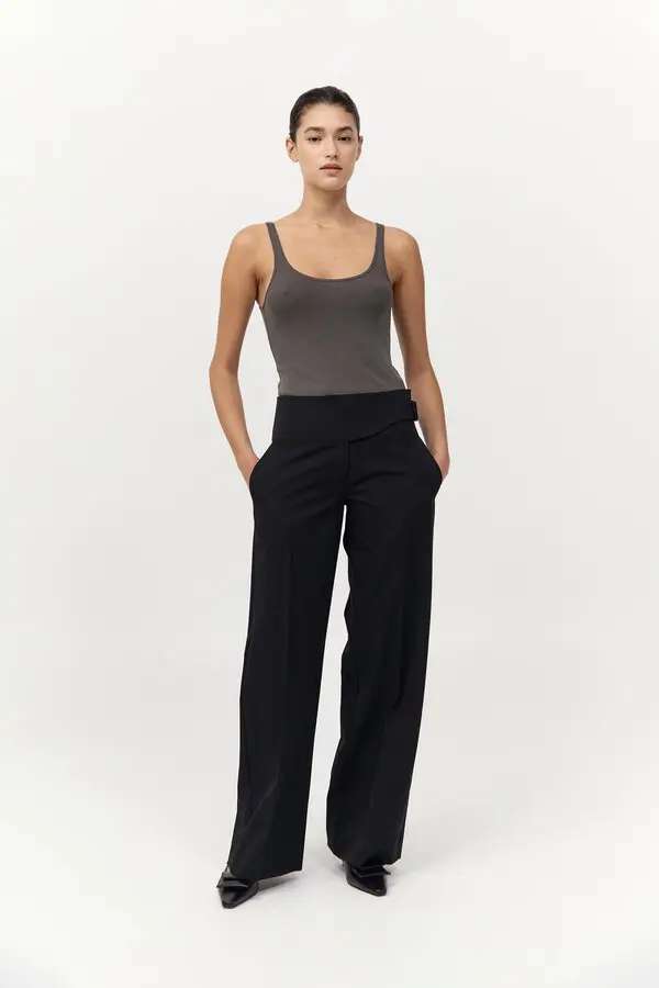 ST AGNI Cummerbund Wool Pants