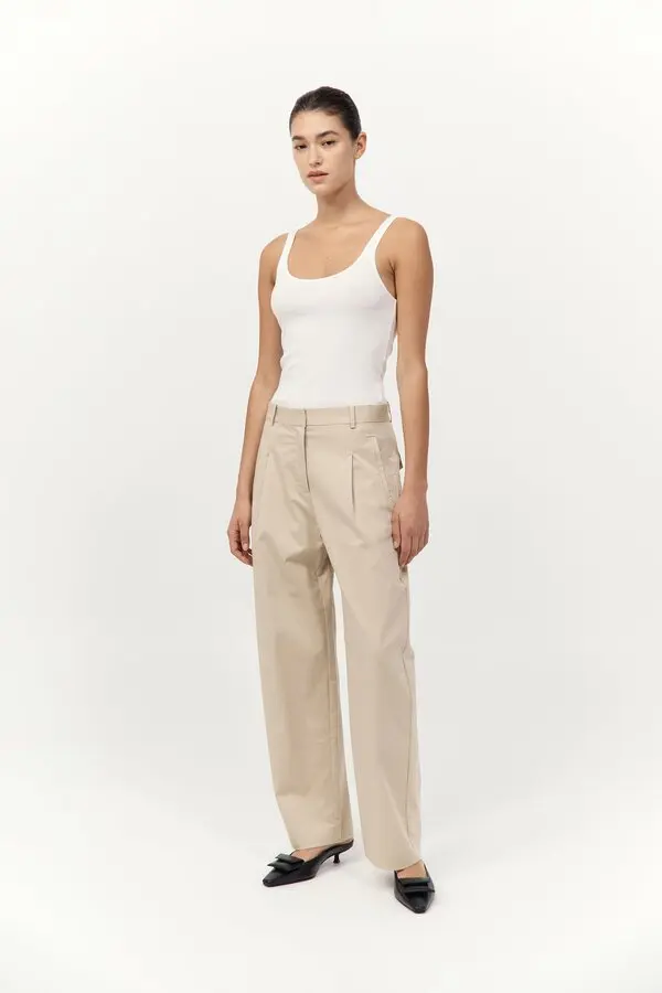 ST AGNI Cotton Barrel Leg Trousers