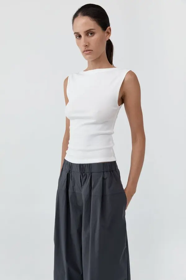 ST. AGNI Organic Cotton Ballerina Top - White