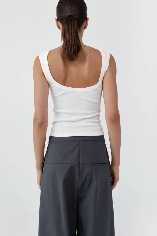ST. AGNI Organic Cotton Ballerina Top - White