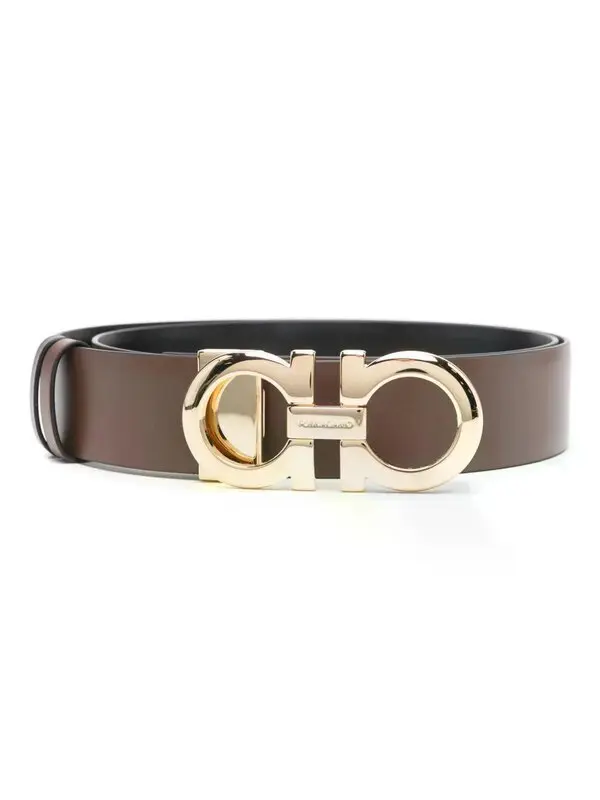 FERRAGAMO Gancini Reversible Belt - Brown