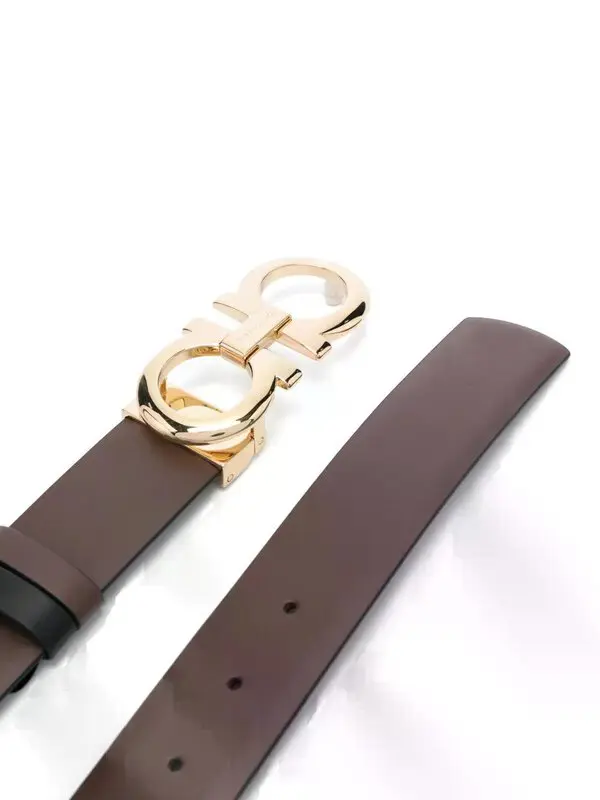 FERRAGAMO Gancini Reversible Belt - Brown