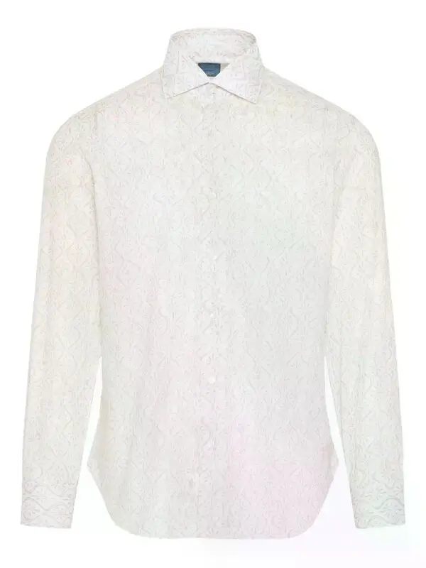 BARBA NAPOLI Floral-patter Long-sleeve Shirt - White