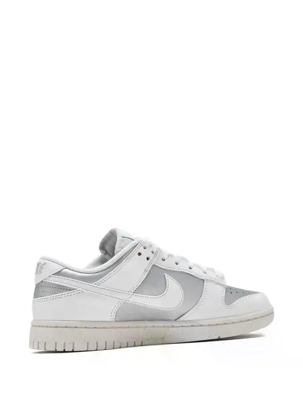Nike Dunk Low Metallic Leather Sneakers - Silver