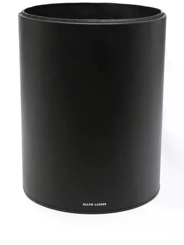 Ralph Lauren Brennan Leather Waste Bin - Black