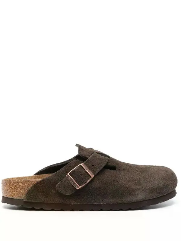 BIRKENSTOCK Boston Suede Slippers - Brown