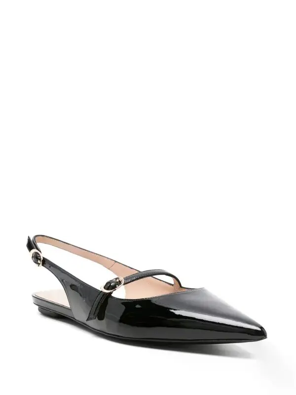 STUART WEITZMAN Emilia Leather Flat Pumps - Black