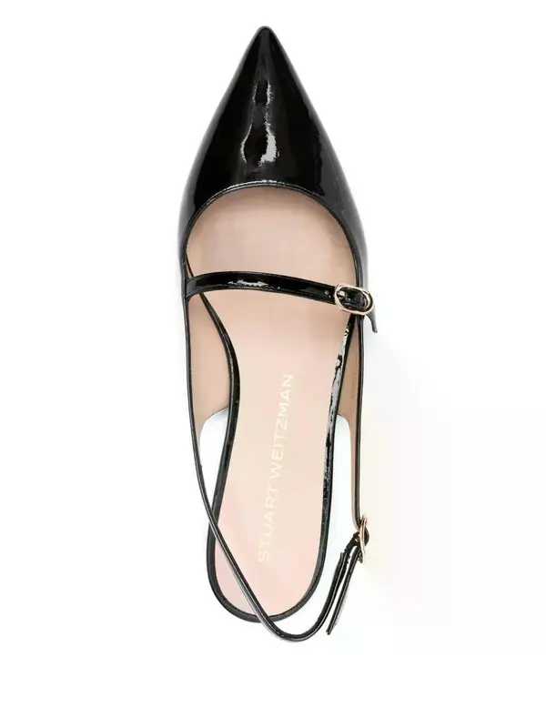 STUART WEITZMAN Emilia Leather Flat Pumps - Black
